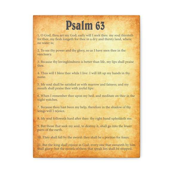 Express Your Love Gifts | Art | Scripture Sign Psalm 63 Chapter Gold Bible Canvas Christian Wall ...